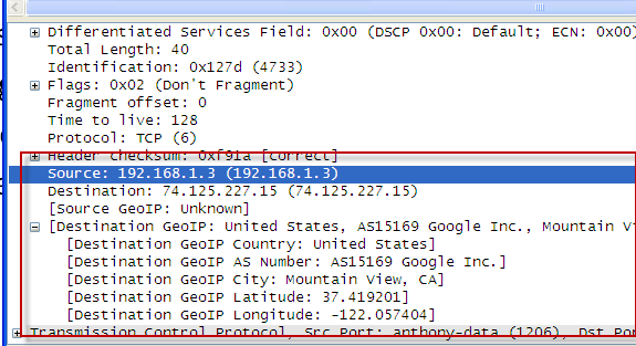 Geolocation in Wireshark