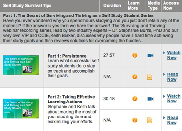 Self Study Survival Tips - New Page!