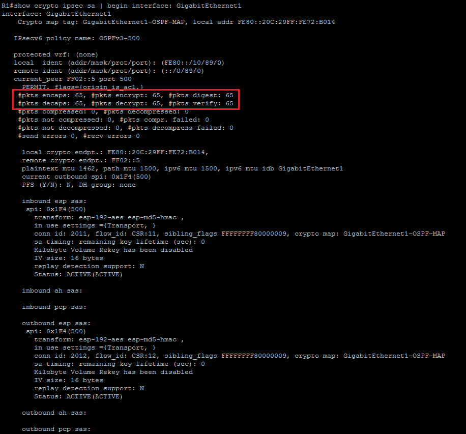 OSPFv3 - Authentication & IPSec Encryption