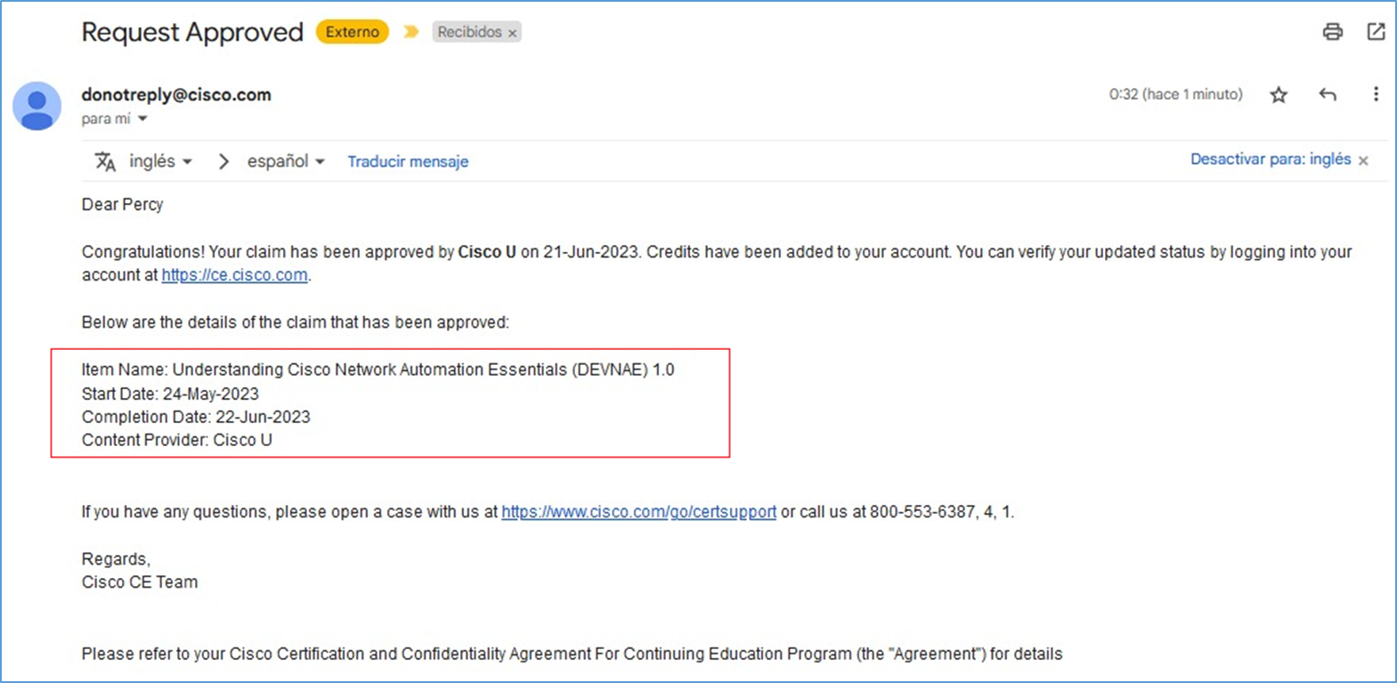Experience in Cisco Recertification using CE credits